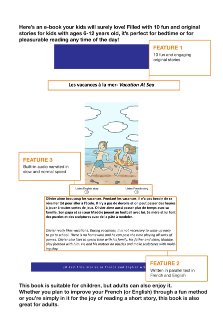 Teaching Kids French: Bedtime Stories in French and English with audio