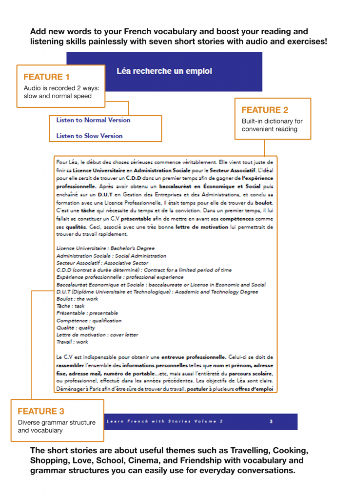 7 French Short Stories | Talk in French Store